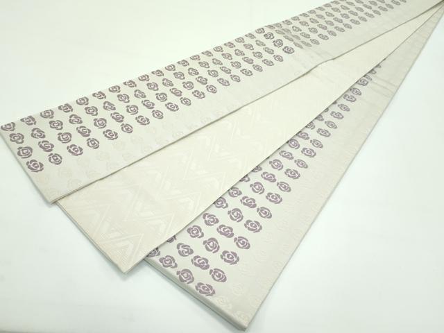 平和屋着物■極上　両面　半幅帯　唐織　薔薇　バラ　逸品　未使用　CZAA3472s5