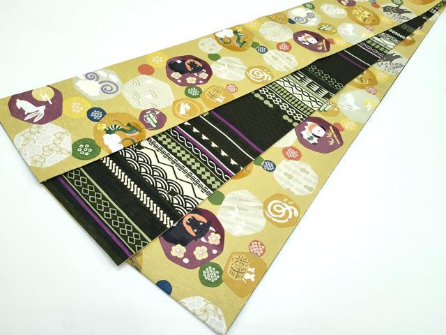 平和屋着物■極上　BANKANわものや　両面　半幅帯　WAKKA　ワッカ　十二支　遊禅庵　逸品　未使用　CZAA3473s5