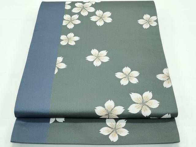 平和屋着物■極上　世界的人形師　辻村寿三郎　ジュサブロー　六通柄袋帯　舞桜文　金糸　岩井茶色地　逸品　CZAA3492s5