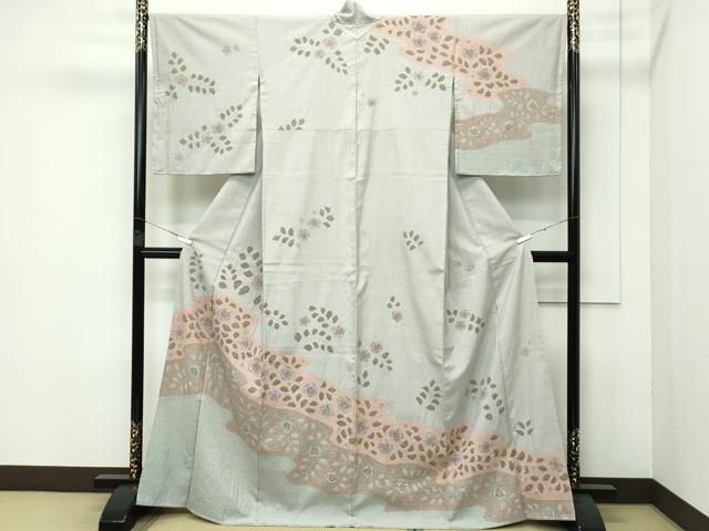 平和屋着物■極上　訪問着　本場縞大島紬地　辻が花　絞り　逸品　未使用　CZAA3527s5