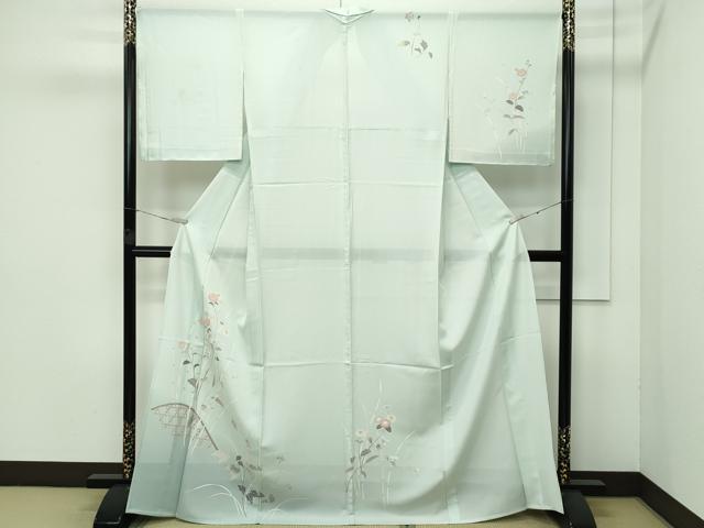 平和屋着物■極上　夏物　訪問着　絽　籬草花文　暈し染め　夏虫色地　逸品　未使用　CZAA3545s5