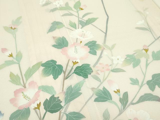 平和屋着物■極上　夏物　訪問着　絽　草花文　浅黄色地　逸品　未使用　CZAA3570s5 平和屋着物□極上 夏物 訪問着 絽 草花文 浅黄色地 逸品 未