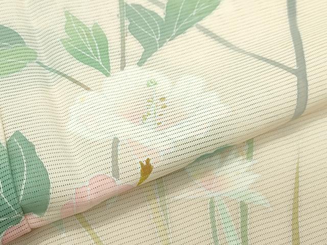 平和屋着物□極上 夏物 訪問着 絽 草花文 浅黄色地 逸品 未