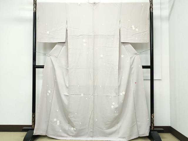 平和屋着物■極上　訪問着　作家物　桜　ベージュローゼ色地　反端付き　逸品　CZAA3583s5