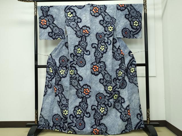 平和屋着物■極上　夏物　浴衣　有松鳴海絞り　花繋ぎ　綿　逸品　CZAA3617s5