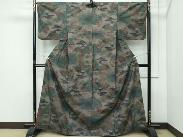 平和屋着物■極上　本場大島紬　9マルキ　風景文　さが美扱い　逸品　CZAA3631s5