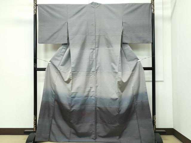 平和屋着物■極上　京の名門・菱屋六右ェ門　訪問着　紬地　横段樹林文　やまと金ラベル　逸品　CZAA3637s5