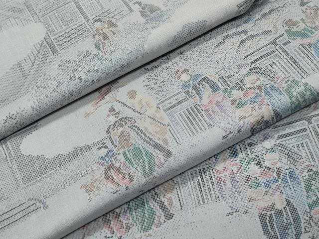 平和屋着物■極上　都喜ヱ門　本場大島紬　9マルキ　人物風景文　藤絹織物謹製　逸品　CZAA3729s5