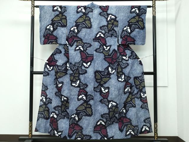 平和屋着物■極上　夏物　浴衣　有松鳴海絞り　舞蝶文　綿　逸品　CZAA3745s5