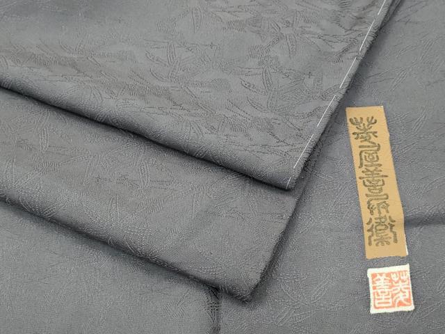 平和屋着物■希少　西陣　木野織物　菱屋善兵衛謹製　色無地　海松茶色　笹地紋　さが美扱い　逸品　未使用　CZAA3828s5