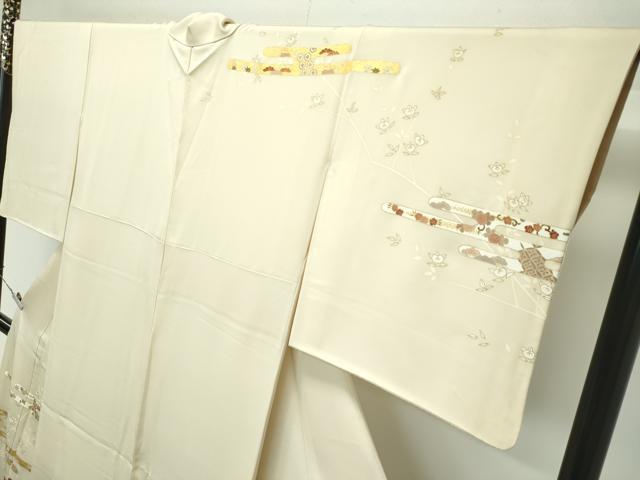 平和屋本店□極上 銀座きしや 訪問着 駒刺繍 エ霞草花