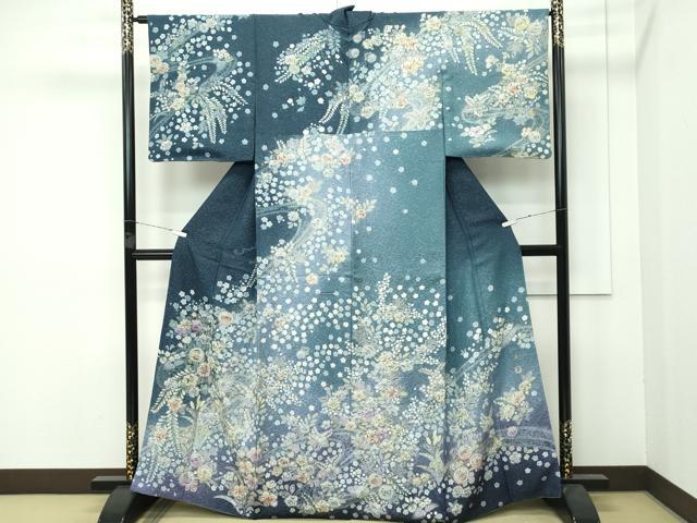 平和屋本店■極上　吉乃一廉　幻の辻が花　訪問着　辻が花　絞り　暈し染め　銀通し地　逸品　CZAA3836s5