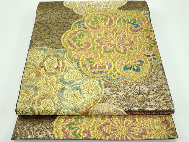 平和屋着物■極上　西陣　川島織物　六通柄　本袋帯　正倉院花唐草文　金糸　逸品　CZAA3871s5