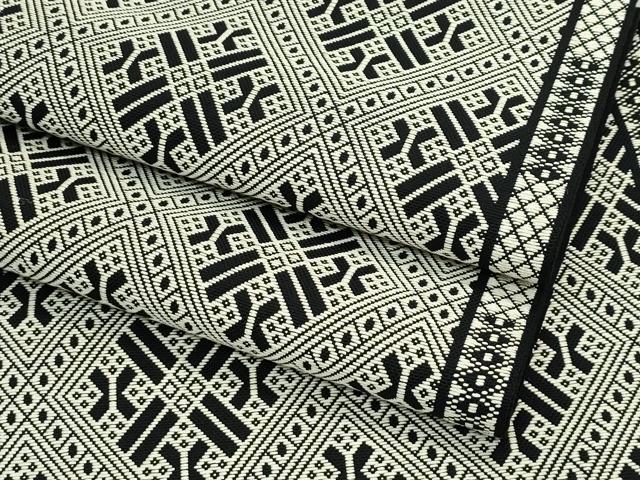 平和屋本店■極上　こぎん刺し　八寸名古屋帯　黒地　逸品　未使用　CZAA3890s5