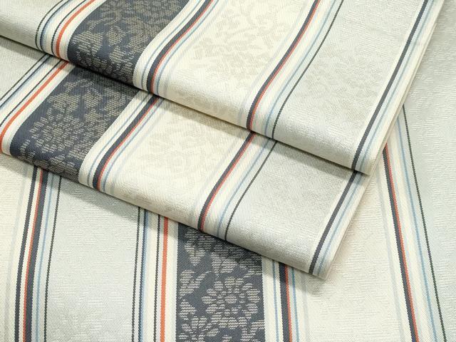 平和屋着物■極上　本場筑前博多織　六通柄袋帯　草花間道　逸品　CZAA3921s5