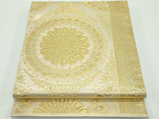 平和屋着物■極上　西陣　川島織物　六通柄　本袋帯　正倉院花文　金糸　逸品　CZAA3922s5