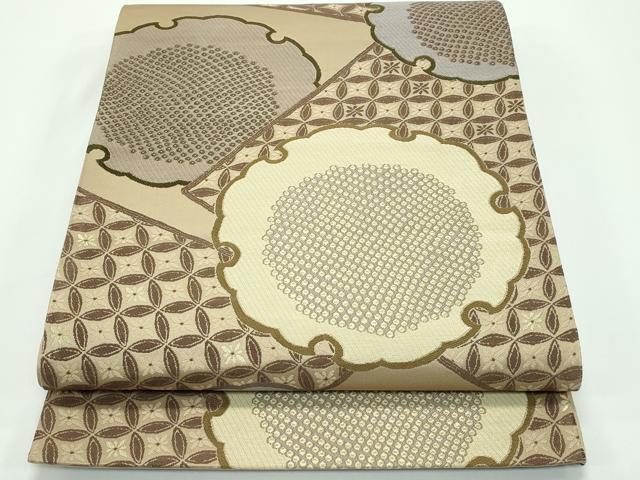 平和屋着物■極上　こむさでもーど・COMME CA DU MODE　六通柄袋帯　鹿の子雪輪七宝文　逸品　未使用　CZAA3931s5