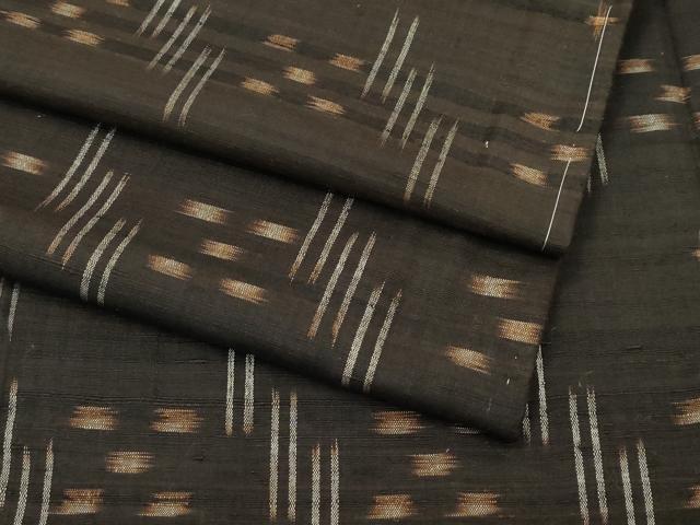 平和屋着物■極上　国指定重要無形文化財　本場久米島紬　手織　逸品　CZAA3993s5