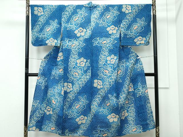 平和屋着物■極上　夏物　浴衣　有松鳴海絞り　草花文　綿　逸品　CZAA4008s5