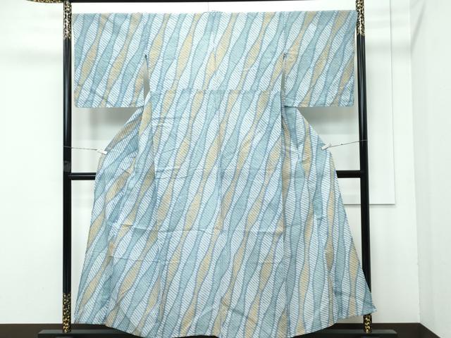 平和屋着物■極上　夏物　浴衣　有松鳴海絞り　立涌斜線文　綿　逸品　CZAA4010s5