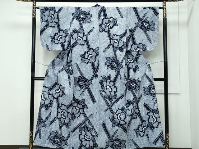 平和屋着物■極上　夏物　浴衣　有松鳴海絞り　草花文　綿　逸品　CZAA4012s5