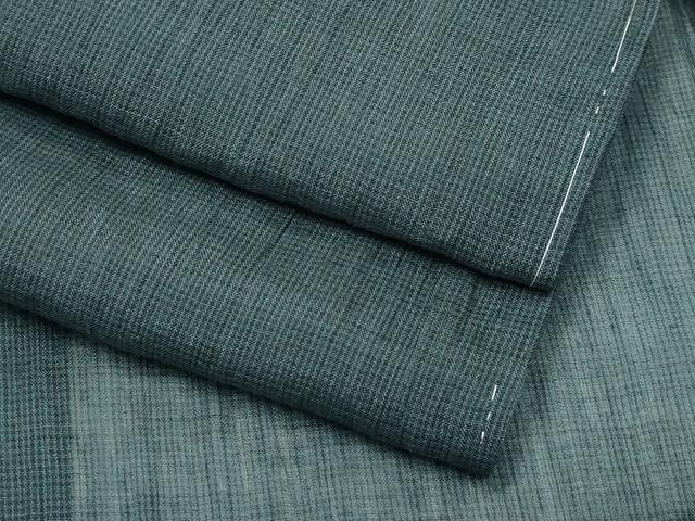 平和屋着物■極上　男性　夏物　本場小千谷ちぢみ　格子柄　麻　逸品　未使用　CZAA4032s5