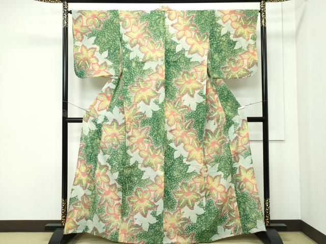 平和屋着物■極上　夏物　浴衣　有松鳴海絞り　舞花文　綿　逸品　CZAA4055s5