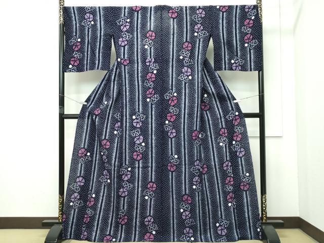 平和屋着物■極上　夏物　浴衣　有松鳴海絞り　朝顔　綿　逸品　CZAA4060s5