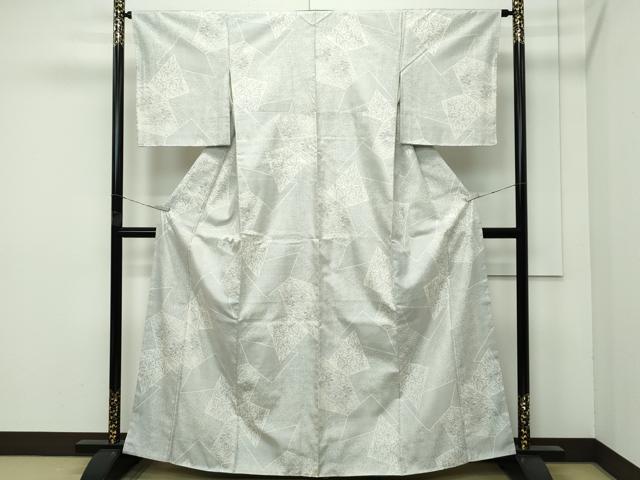 平和屋着物■極上　本場大島紬　白大島　9マルキ　120亀甲　切嵌草花文　逸品　CZAA4086s5