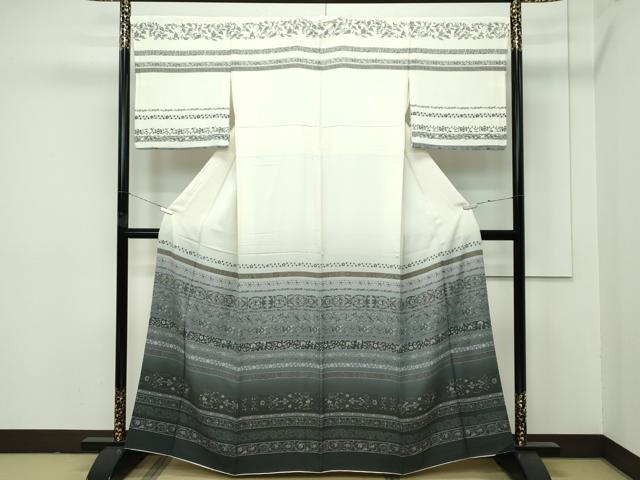 平和屋本店■極上　訪問着　更紗唐草横段文　暈し染め　逸品　CZAA4093s5