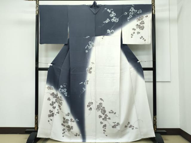 平和屋本店■極上　訪問着　竹屋町刺繍　蔦の葉文　暈し染め　銀彩　逸品　CZAA4096s5