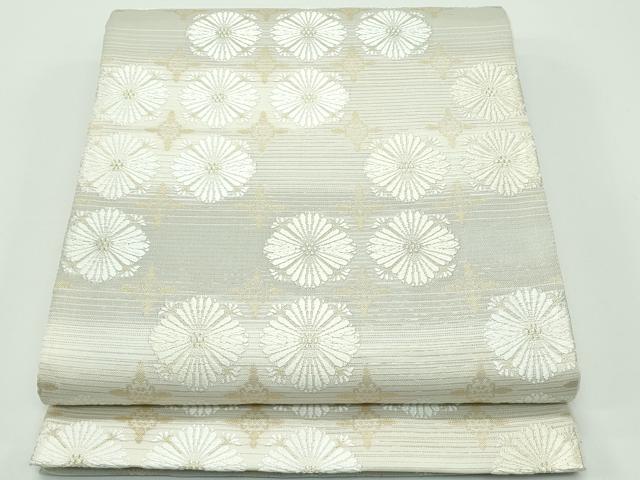 平和屋着物■極上　夏物　六通柄袋帯　唐織　格子花文　金糸　逸品　CZAA4123s5