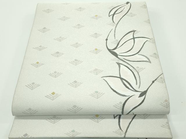 平和屋着物■極上　「美しいキモノ」お馴染みのメーカー　となみ織物　六通柄袋帯　里村紹巴　淡粋　舞花文　逸品　未使用　CZAA4124s5