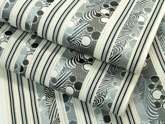 平和屋着物■極上　夏物　本場筑前博多織　八寸名古屋帯　流水丸間道　逸品　CZAA4162s5