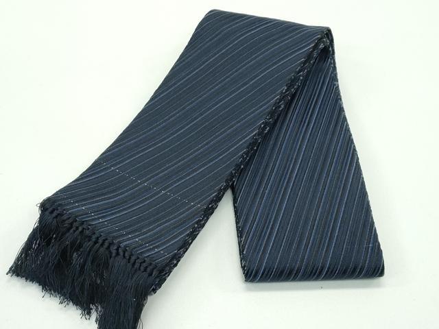 平和屋着物■極上　男性　本場筑前博多織　両面　角帯　斜線文　逸品　CZAA4200s5