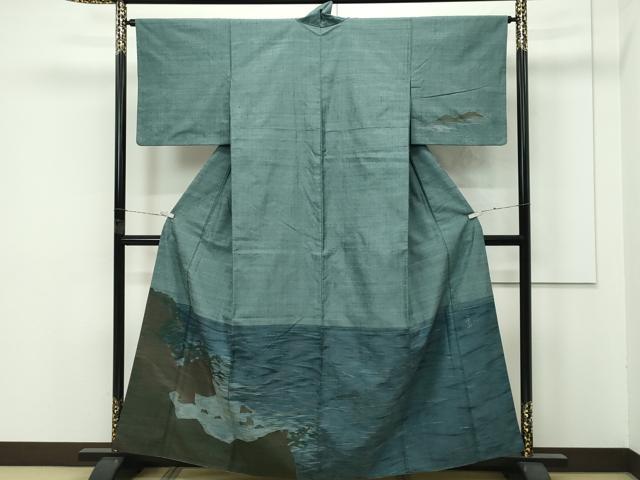 平和屋着物■極上　能州紬　絲藝苑　上島洋山　訪問着　浜松文　逸品　CZAA4226s5