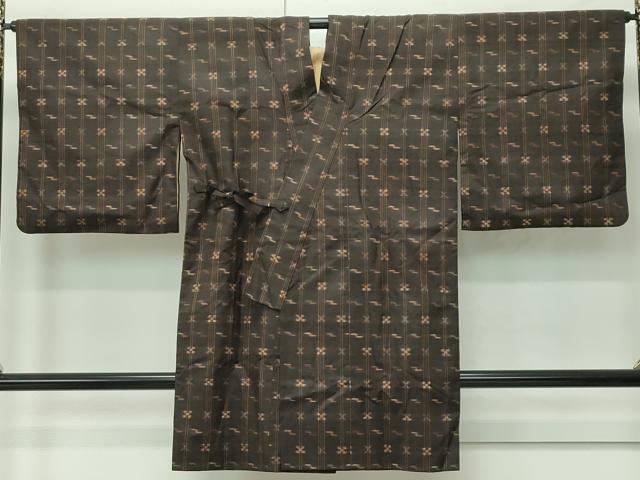 平和屋本店■極上　国指定重要無形文化財　本場久米島紬　道中着　手織　逸品　CZAA4643s6
