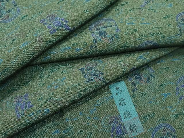 平和屋本店●極上　人間国宝　初代 六谷梅軒(六谷紀久男)　錐彫り　重要無形文化　財伊勢型紙　江戸小紋　風神雷神　逸品　CZAA4783s6