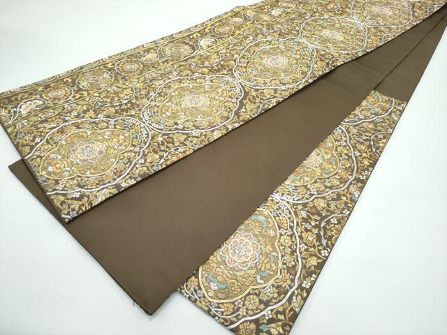 平和屋本店●極上　六通柄袋帯　総刺繍　駒刺繍　正倉院花唐草文　金銀糸　逸品　CZAA4817s6