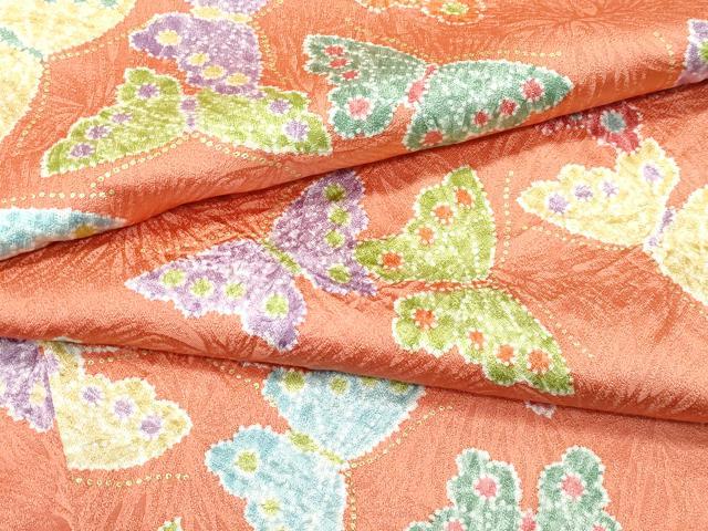 平和屋本店●極上　創業460年・千總　小紋　絞り　舞蝶文　金彩　そひ色地　大丸扱い　逸品　CZAA4856s6