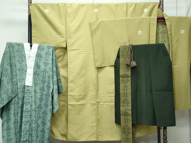 平和屋本店●極上 男性 世界的ファッションデザイナー 山本寛斎 kansaiブランド 色紋付・羽織・襦袢・袴・帯・羽織紐セット 逸品CZAA4869s6