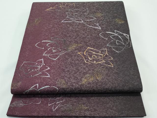 平和屋本店●極上　金彩友禅　卓越技能者・名工・和田光正　太鼓柄袋帯　薔薇　バラ　金銀彩　逸品　CZAA4921s6