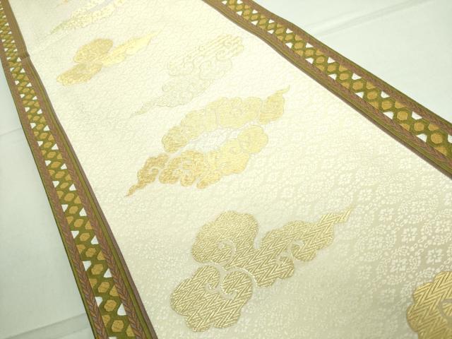 平和屋着物○六通柄袋帯 唐織 雲取り 金糸 正絹 逸品 DAAK4514ic