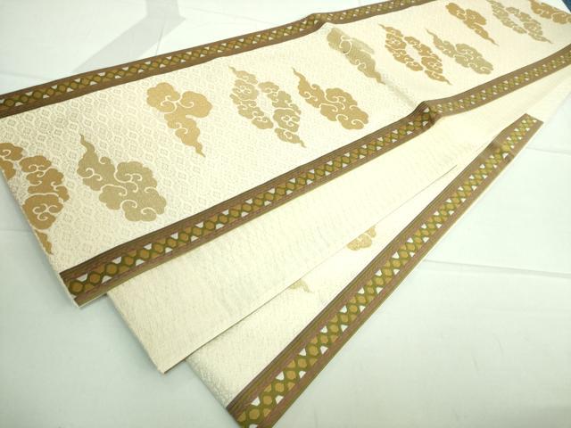 平和屋着物○六通柄袋帯 唐織 雲取り 金糸 正絹 逸品 DAAK4514ic