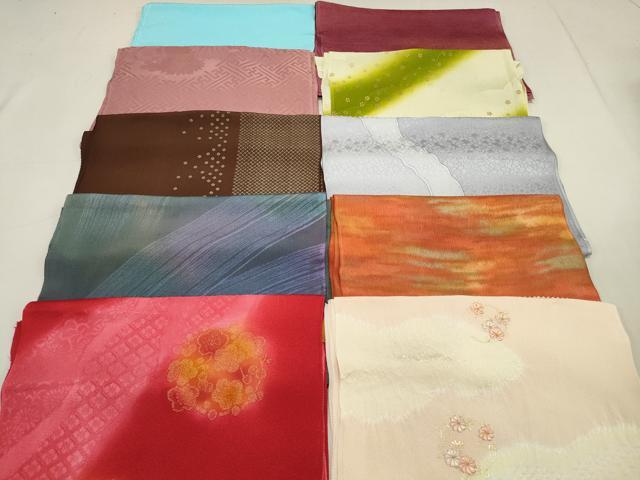 平和屋着物★和装小物　上質な帯揚げ10枚セット　逸品　DAAK7964xg