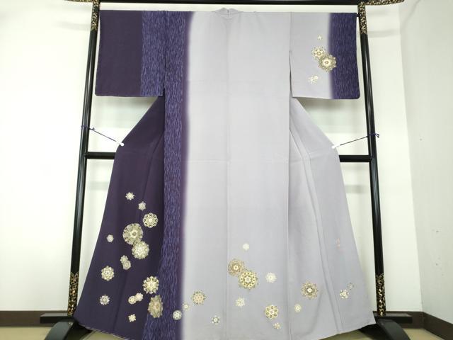 平和屋着物●螺鈿作家　藤本隆士　訪問着　正倉院花文　暈し染め　金彩　正絹　逸品　未使用　DAAL5215ps