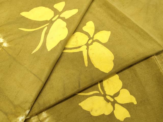 平和屋着物●上質な小紋　紬地　絞り　舞蝶文　正絹　逸品　DAAM1180ud