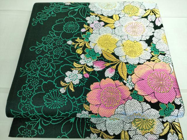 平和屋着物●六通柄袋帯　唐織　八重桜　金銀糸　正絹　逸品　DAAP1624ic