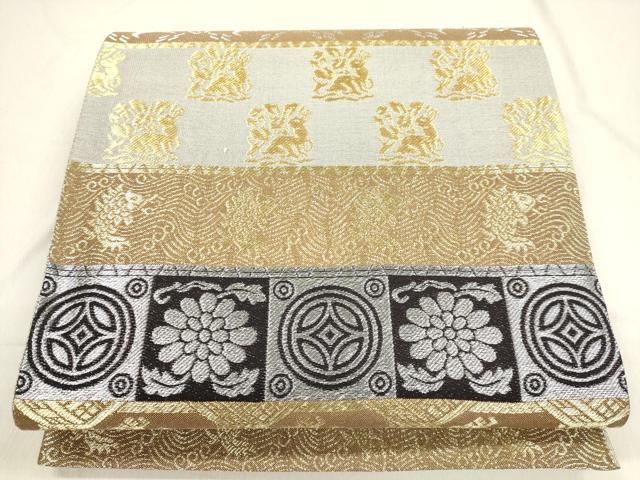 平和屋着物●六通柄袋帯　名物裂　金銀糸　正絹　逸品　DAAP1762ic