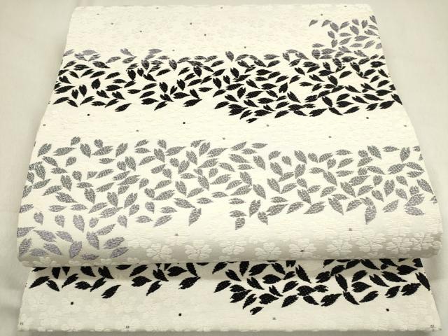 平和屋着物●六通柄袋帯　唐織　舞桜　銀糸　正絹　逸品　DAAP1786ic